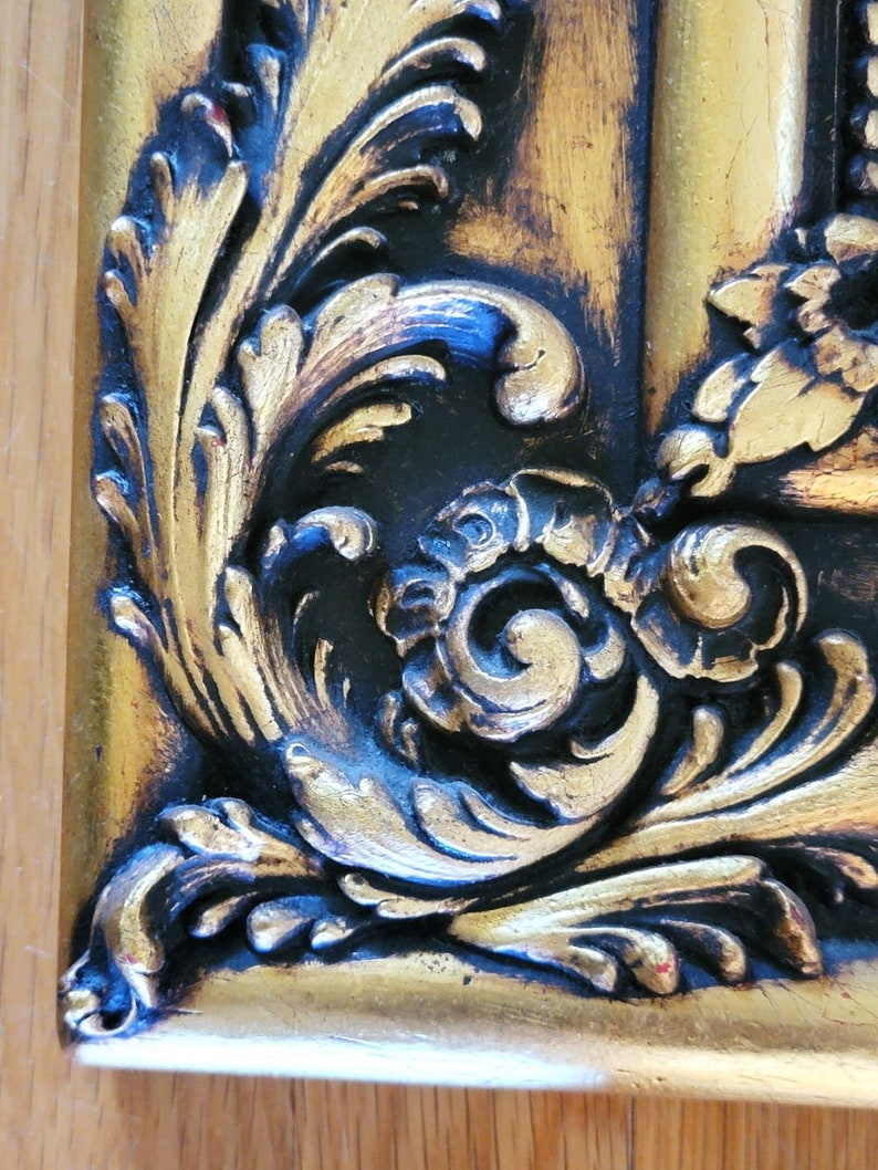 Carved Wooden Picture Frame With Gilding and Flowers - Etsy
