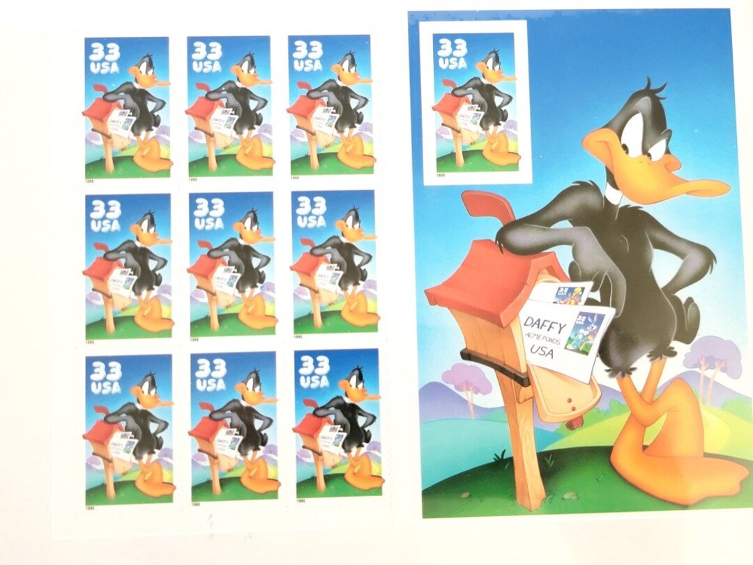 33 Cent Imperforate Daffy Duck Stamp Set in Sealed USPS Shipping ...