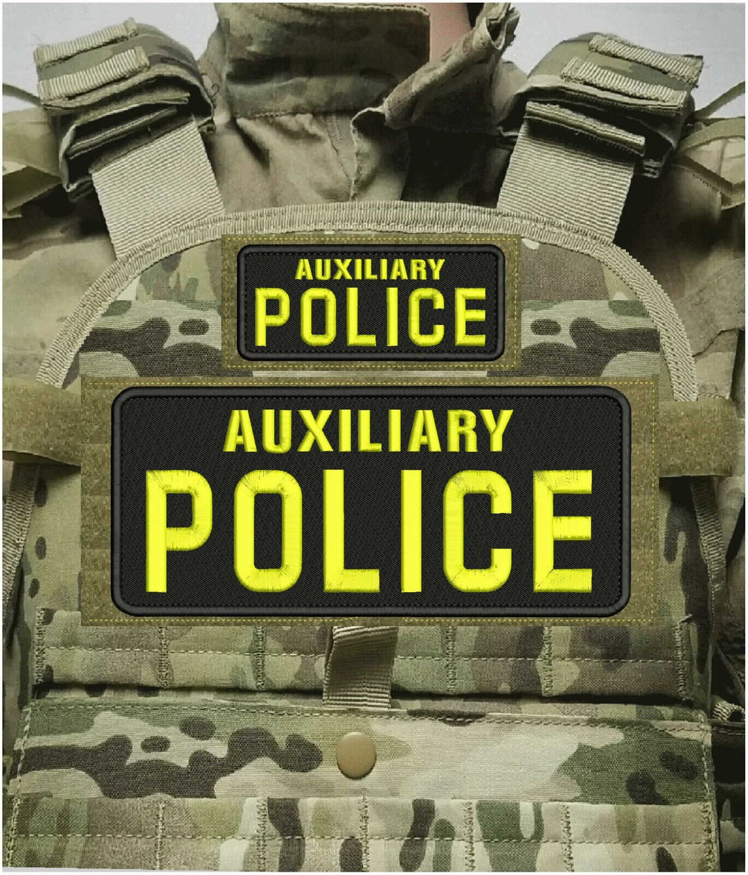Auxiliary Police Emb Patch 4x10 and 2x5 Hook on Back Black/yellow - Etsy
