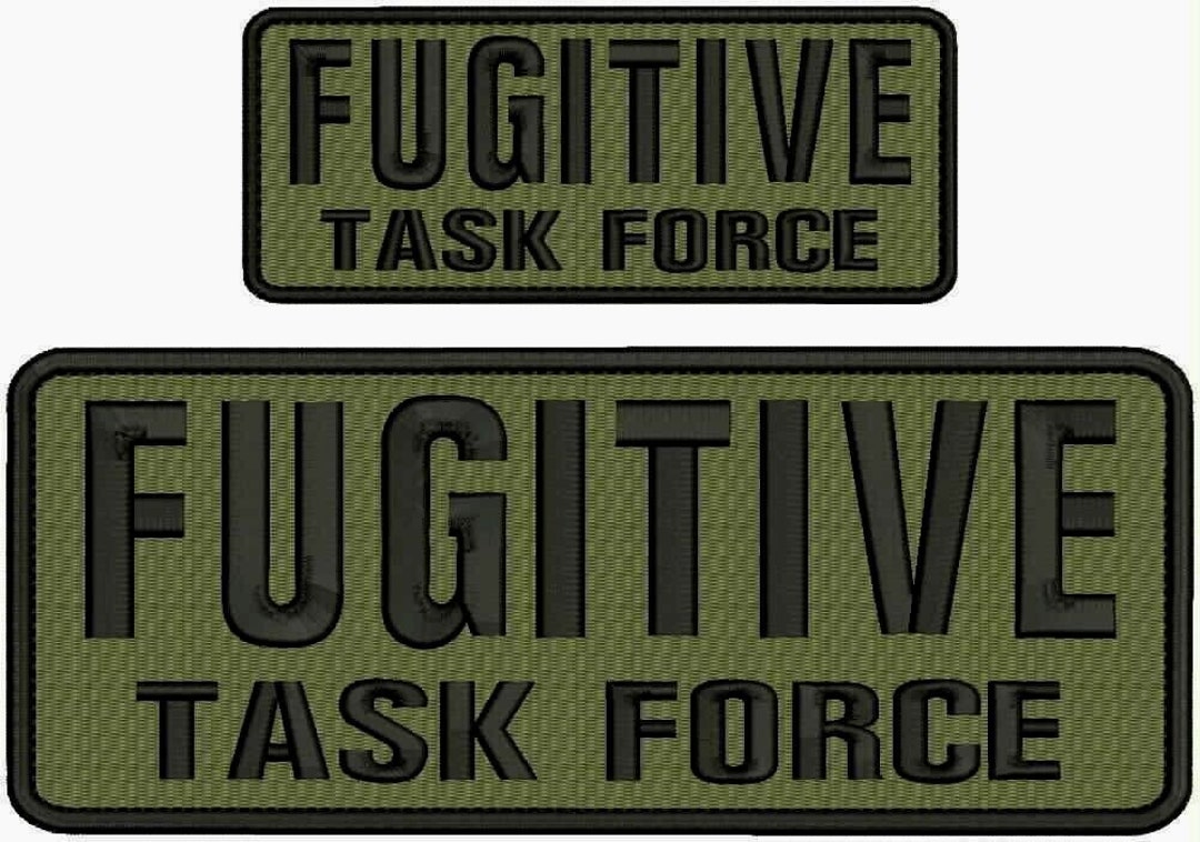 Fugitive Task Force Embroidery Patch 4x10 and 2.5x6 Inches - Etsy