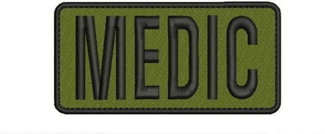 Medic Embroidery Patches 2x4 Hook Black and Od Green - Etsy