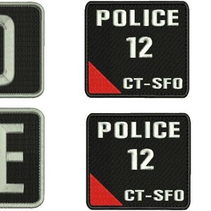 Police and Ctsfo 3x8, 2x4, 2x2, and 4x4.5 Embroidery Patches Hook 12 ...