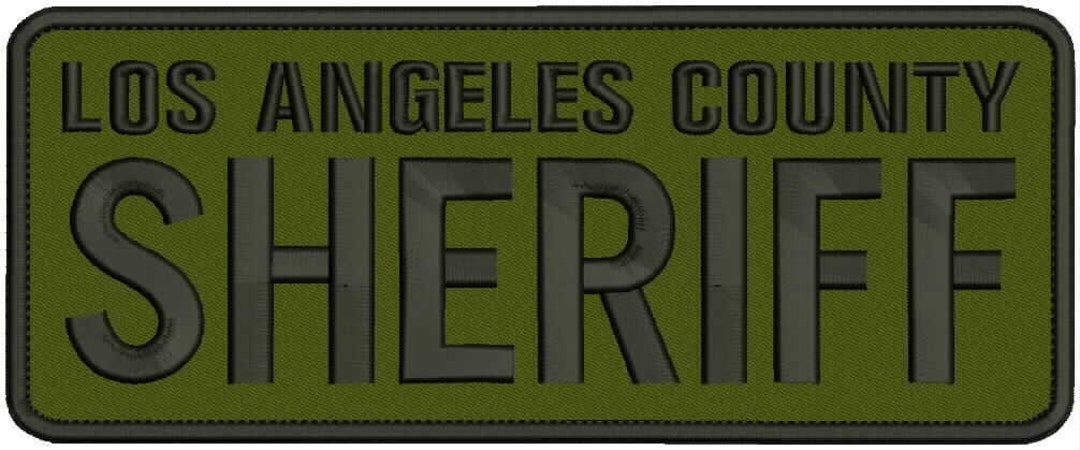 Los Angeles County Sheriff Embroidery Patch 4x10 Inches Hook Black Od ...