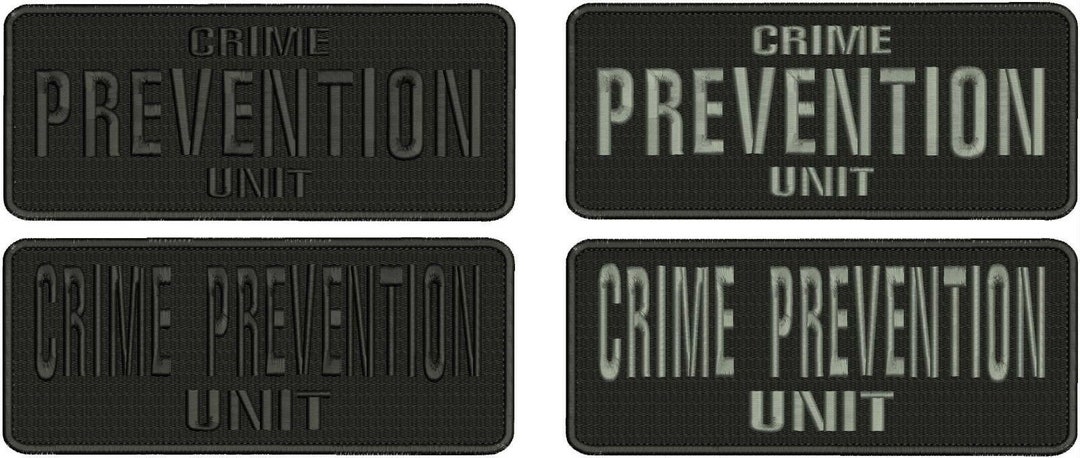 4 Crime Prevention Unit Embroidery Patch 4x10 Hook Black Grey - Etsy