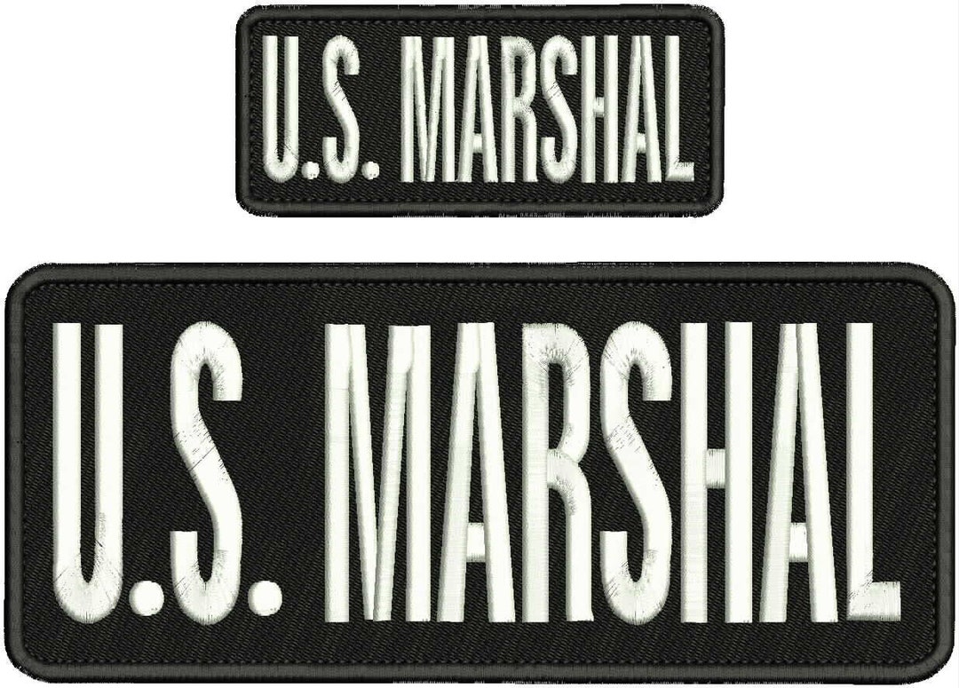Us Marshal Emb Patch 4x10 and 2x5 Hook on Back Black/white - Etsy