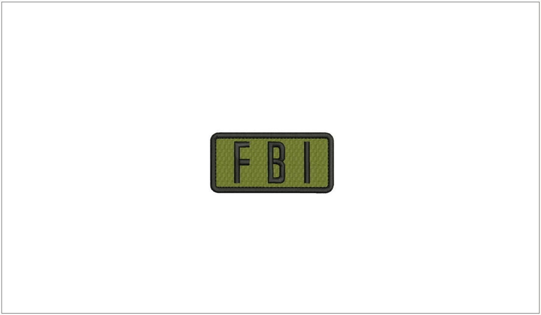 Fbi Embroidery Patches 2x4 Od Green With Black Thread Hook - Etsy