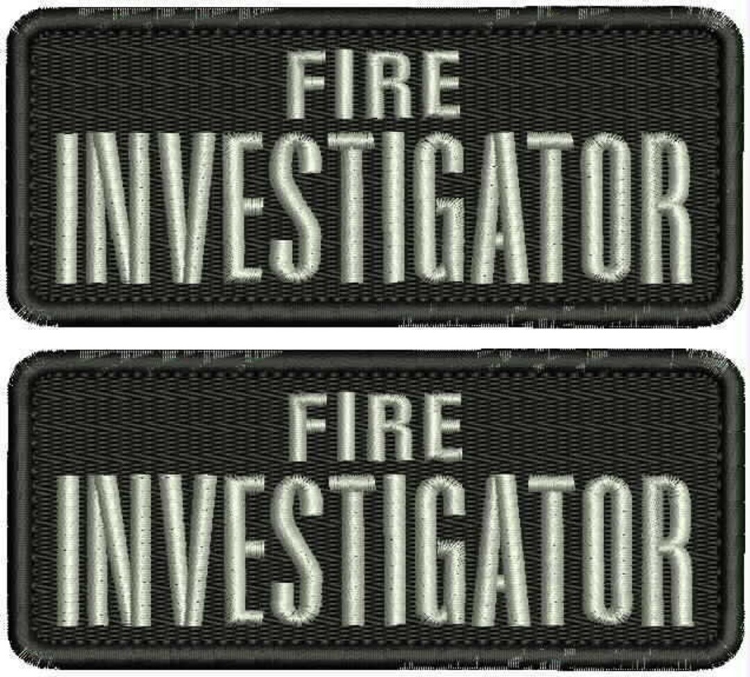 2 Fire Investigator Embroidery Patches 2x5 Hook Silver - Etsy