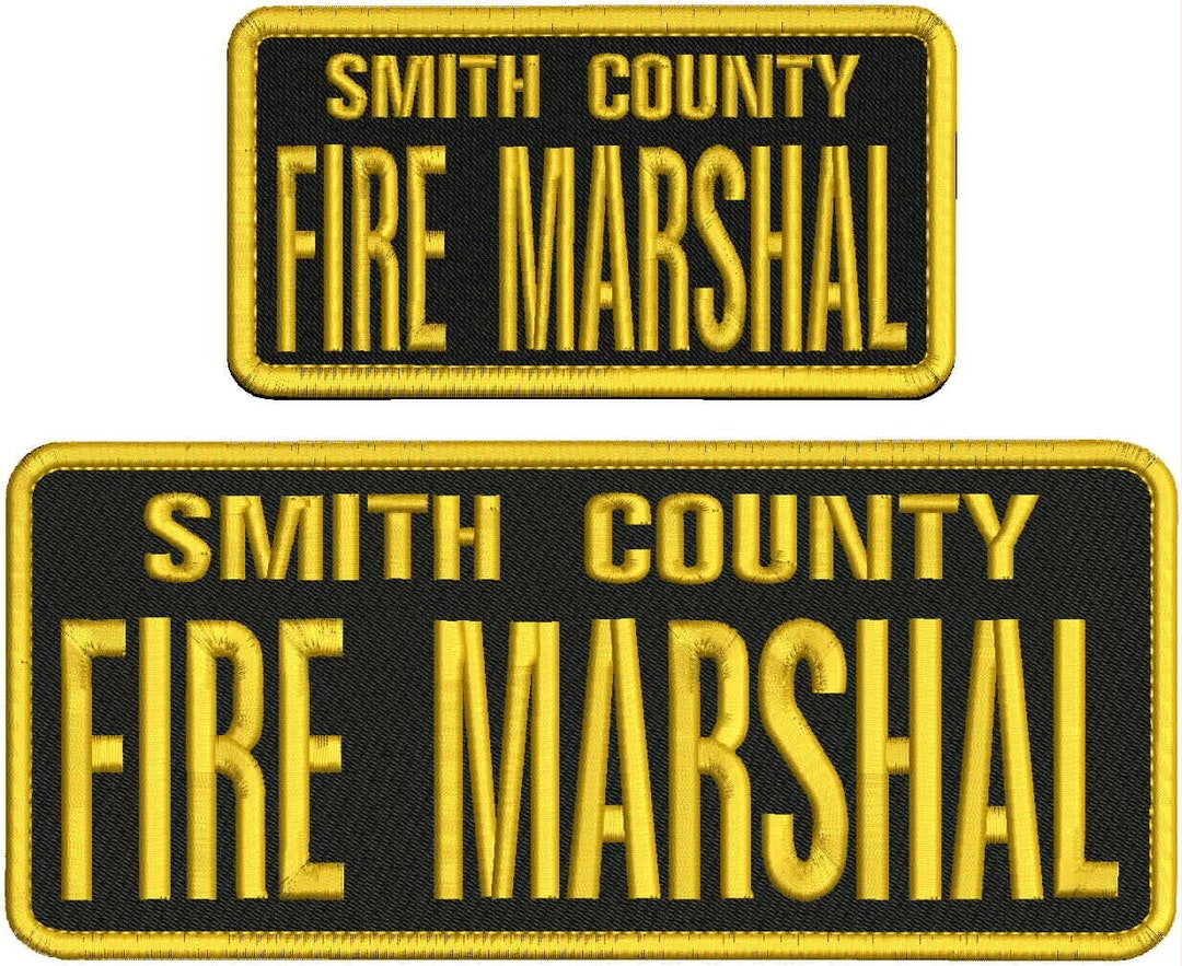 Smith C F Marshal Emb Patch 4x10 and 3x6 Hook on Back Gold on Black - Etsy
