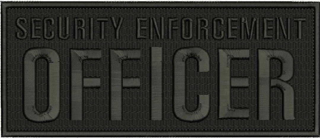 Security Enforcement Officer Embroidery Patch 4x10 Hook Black - Etsy