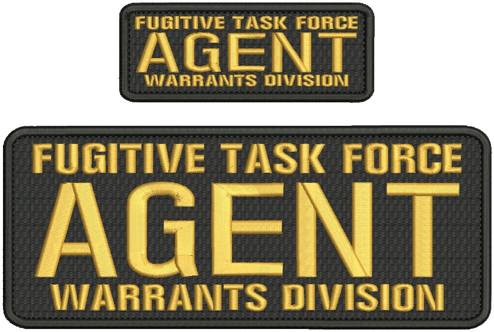 Fugitive Task Force Agent Wd Embroidery Patches 4x10 and 2x5 Hook on ...