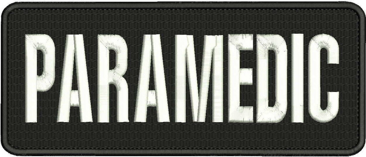 Paramedic Embroidery Patch 4x10 Hook Border White Letters - Etsy