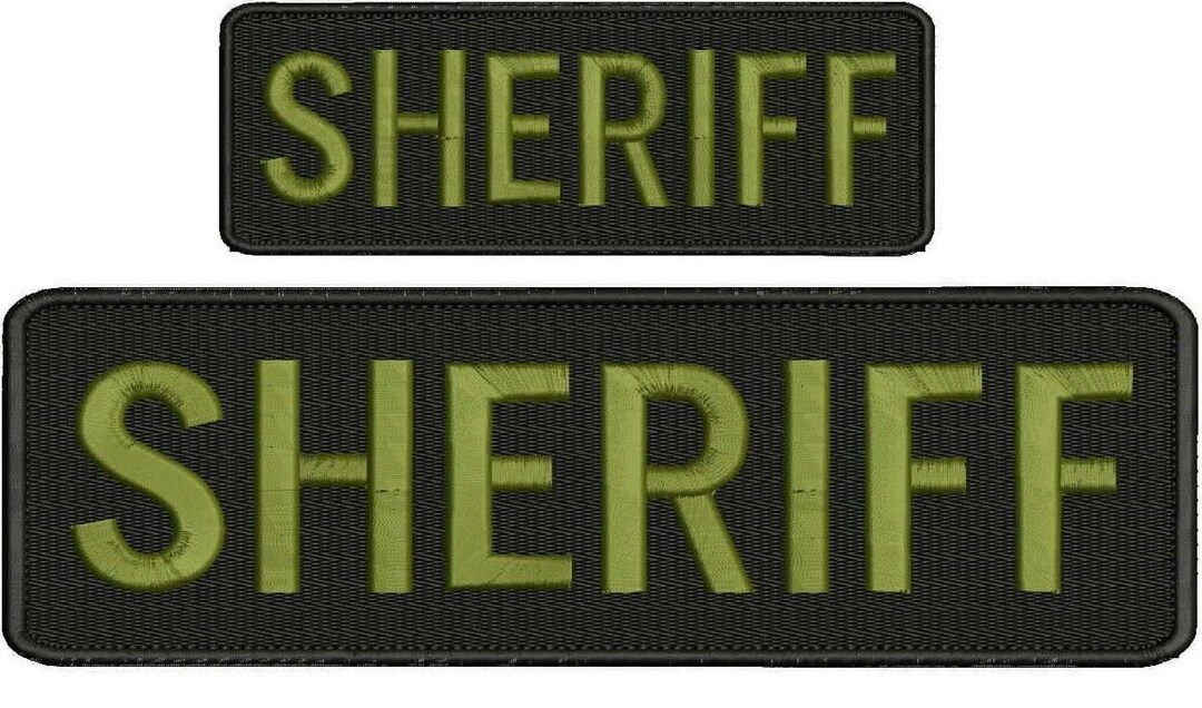 Sheriff Embroidery Patches 3x10 and 2x6 Inches Hook Od Green - Etsy