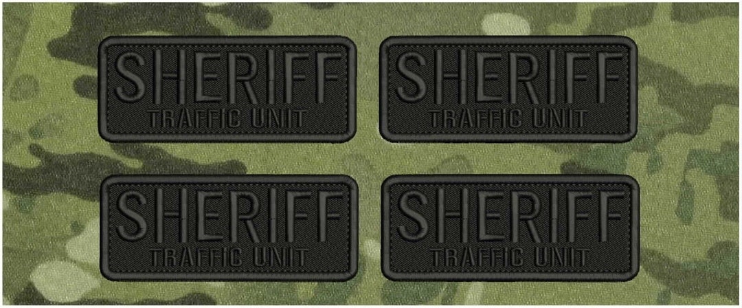 Sheriff Traffic Unit 4 Embroidery Patches 2x5 Inches Hook All Black - Etsy