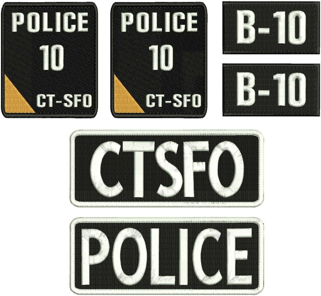 Police and Ctsfo 10 Ctsfo Embroidery Patches 4x4.5 With Call Signs Hook ...