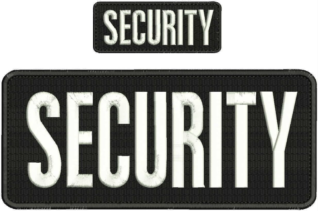 Security Embroidery Patch 4x10 and 1.5x4 Hook White - Etsy