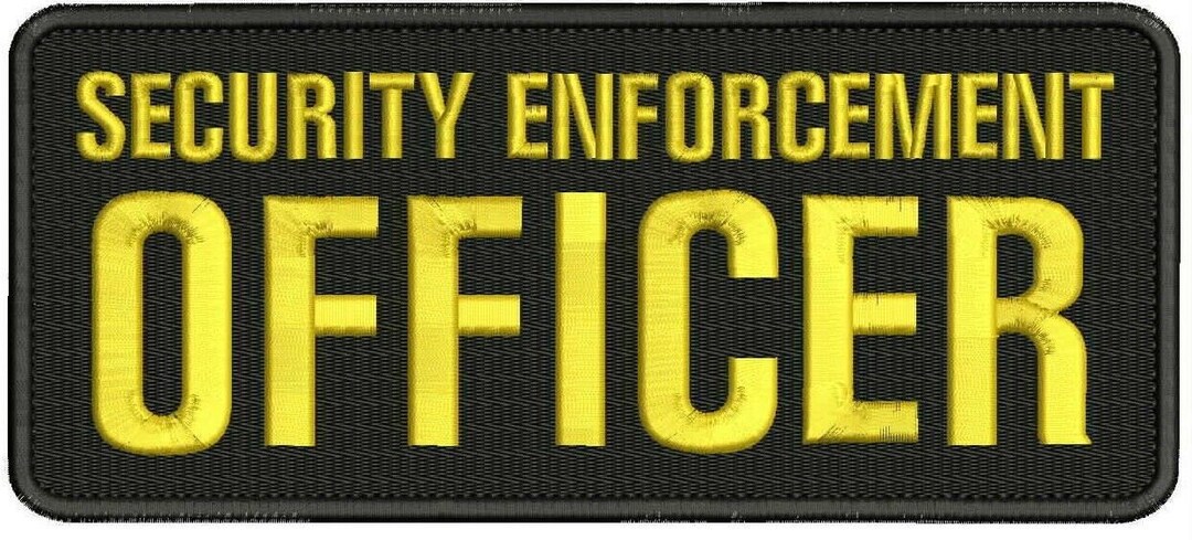 Security Enforcement Officer Embroidery Patch 4x10 Hook Gold - Etsy