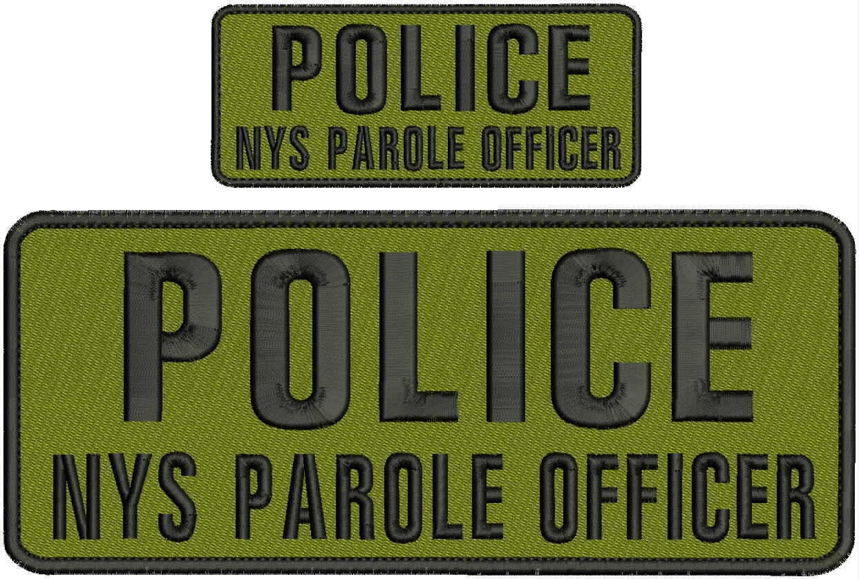 Police Nys Parole Officer Embroidery Patches 4x10 and 2x4 Hook Od Green - Etsy