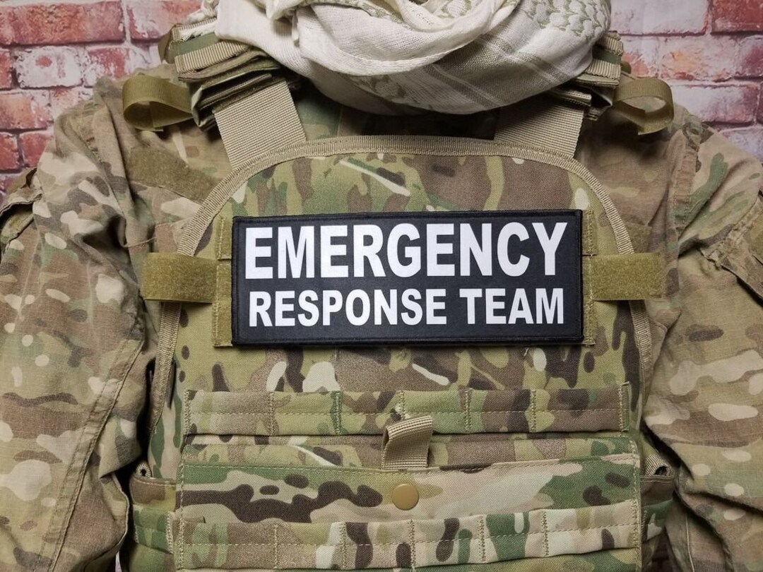 3x8 EMERGENCY RESPONSE TEAM Black Hook Back Patch for - Etsy