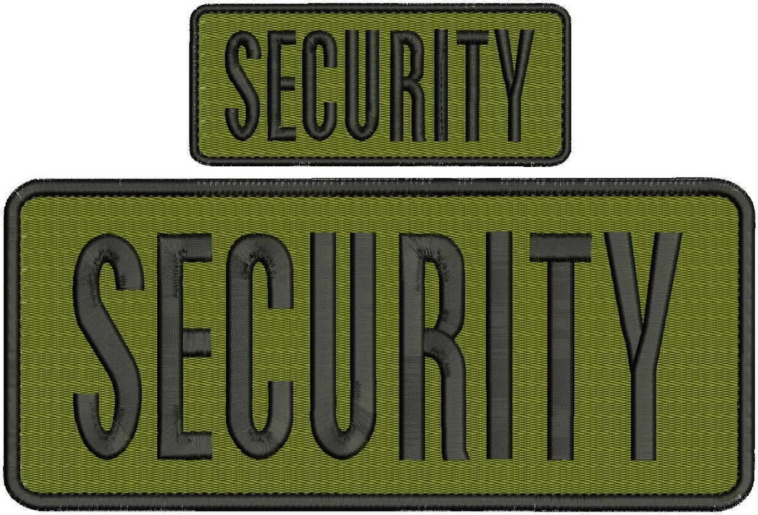 Security Embroidery Patch 4x10 and 2.x5 Hook Od Green Fabric - Etsy