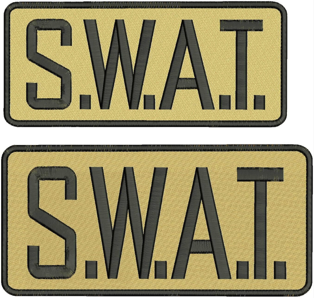 S.w.a.t. Emb Patch 5x11 and 4x10 Hook on Back Tan/black - Etsy