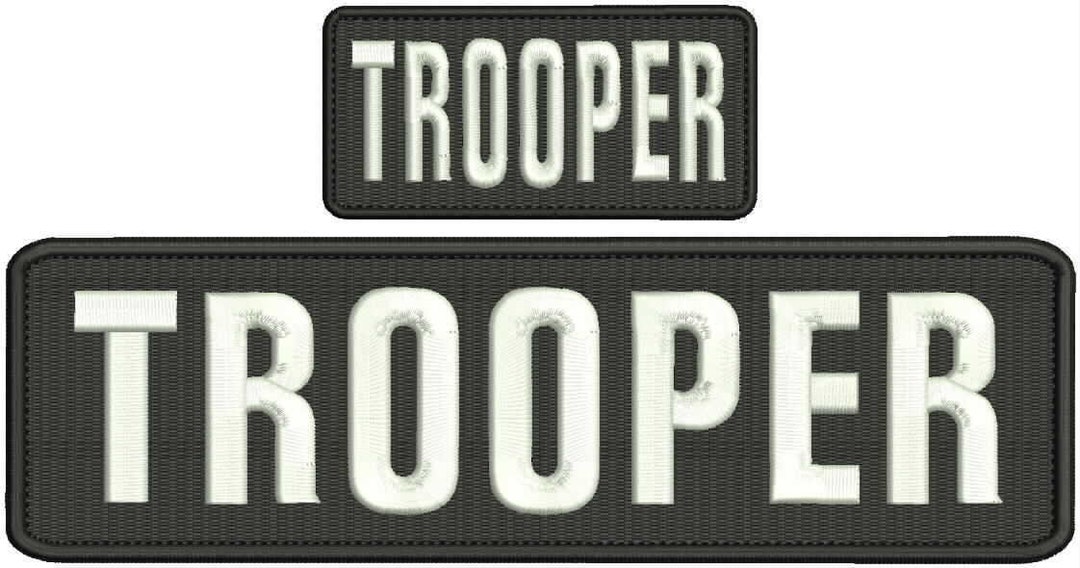 Trooper Embroidery Patches 3x10 and 2x4 Hook White - Etsy