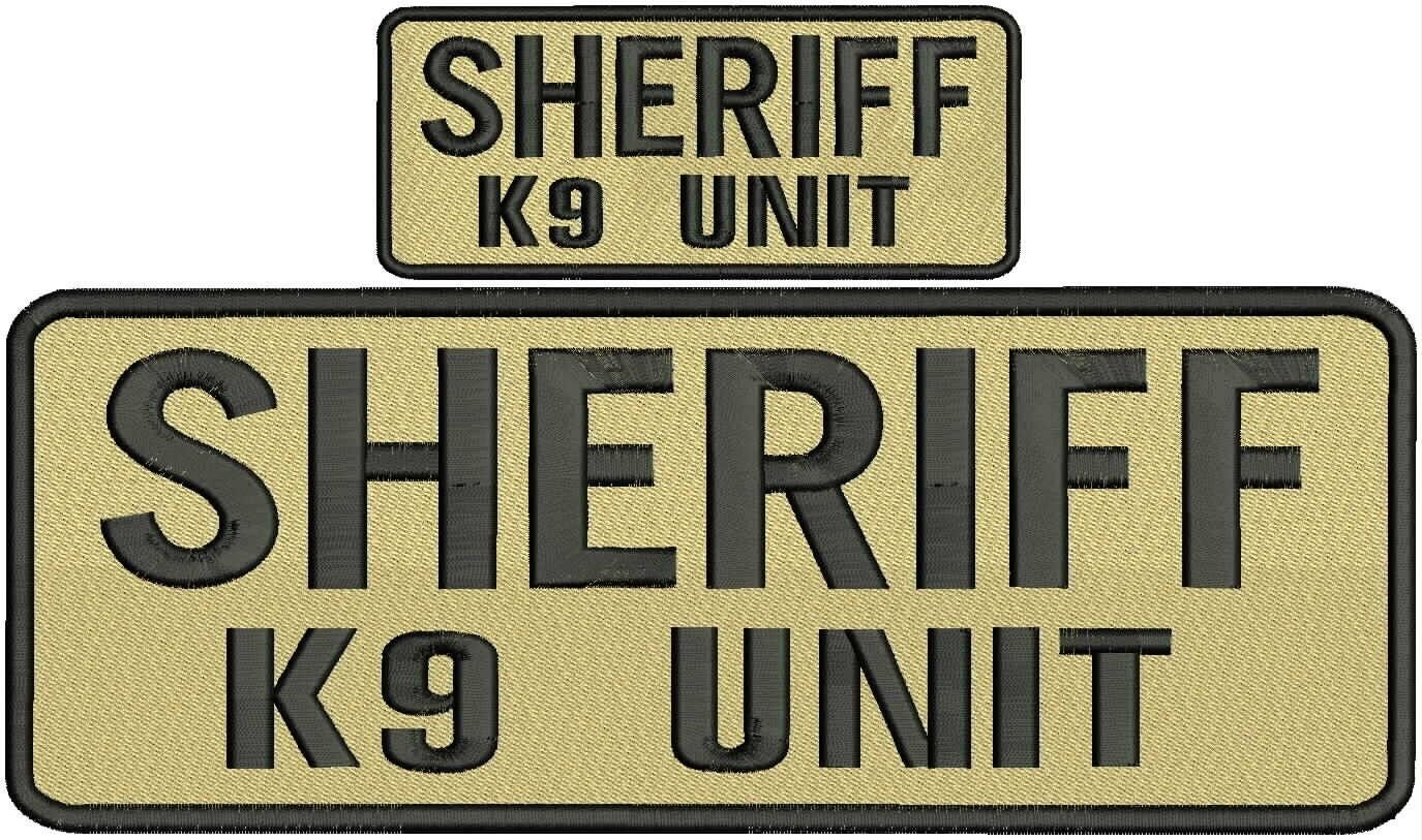 Sheriff K9 Unit Embroidery Patches 4x10 and 2x5 Hook on Back Black Tan ...