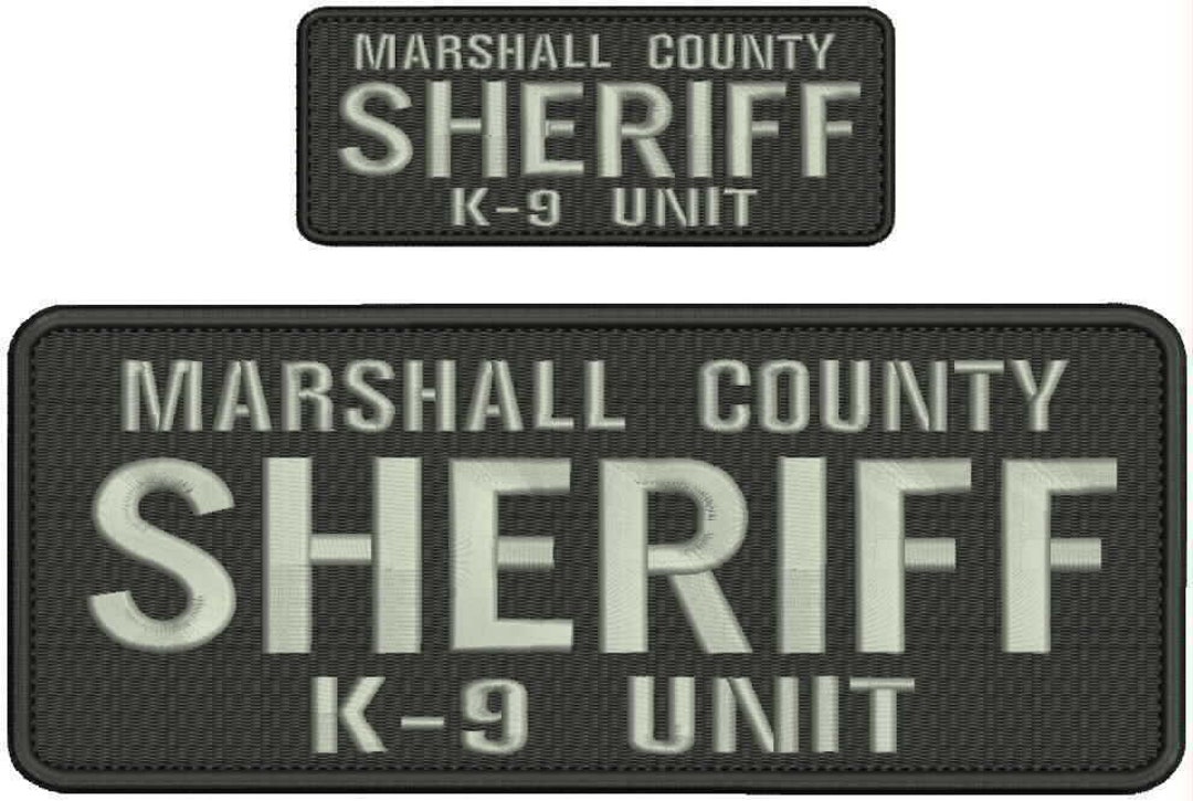 Marshall County Sheriff K9 Unit Embroidery Patch 4x10 and 2x5 Hook on ...