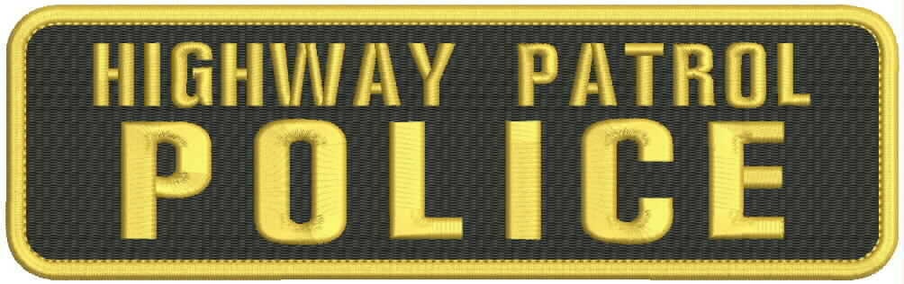 Highway Patrol Police Embroidery Patch 3x10 Inches Hook All Gold - Etsy