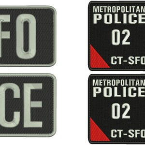 Met Police and Ctsfo 3x8, 2x4, 2x2, and 4x4.5 Embroidery Patches Hook 02 Red - Etsy