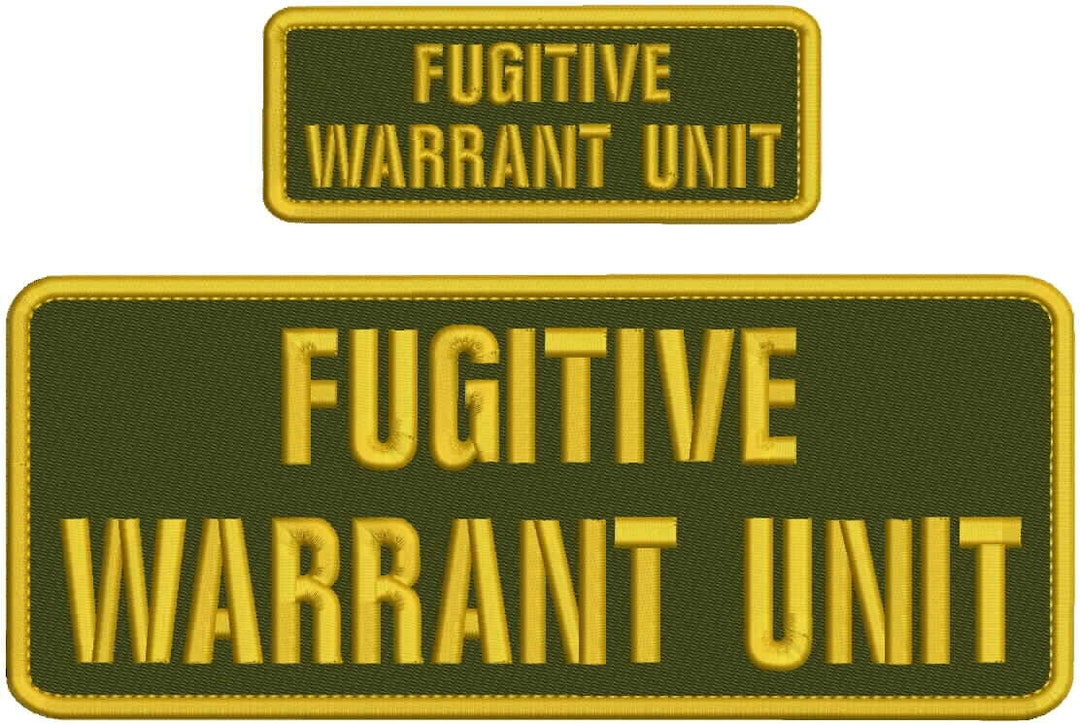 F Warrant U Embroidery Patches 4x10 and 2x5 Hook on Back Od Green/gold ...