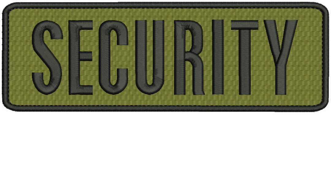Security Embroidery Patch 9x3 Od Green - Etsy