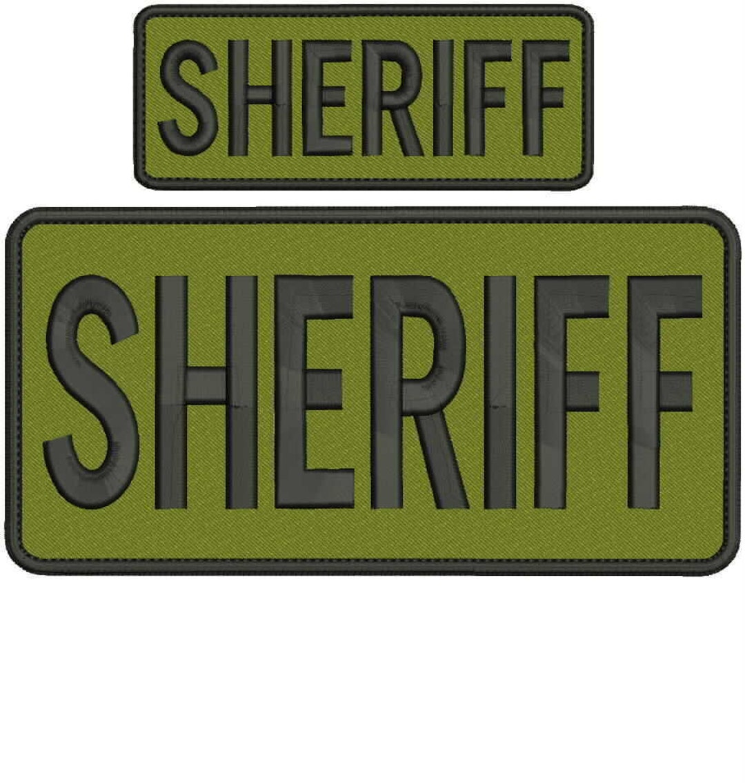 Sheriff Embroidery Patch 4x8 and 2x5 Inches Hook Od Green - Etsy