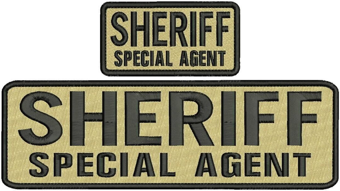 Sheriff Special Agent Embroidery Patch 3x10 and 2x4 Hook on Back Black ...