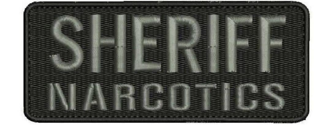 Sheriff Narcotics Embroidery Patch 2x5 Inches Hook Grey Letters - Etsy