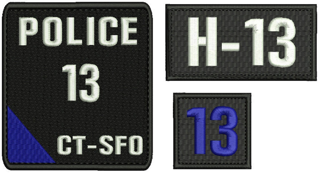 Police 13 Ctsfo Embroidery Patches 4x4.5, 2x2, and 2x4 Hook Blue Corner - Etsy