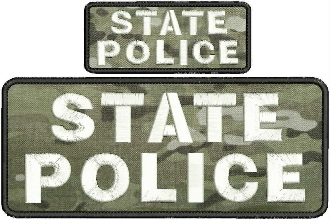 State Police Embroidery Patches 4 X 10 and 2x5 Hook on Back Multicam - Etsy