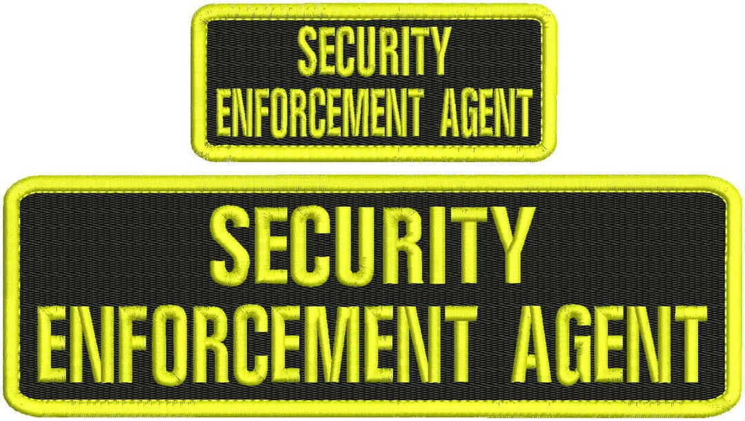 Security Enforcement Agent Embroidery Patches 3x10 and 2x4 Hook on Back ...