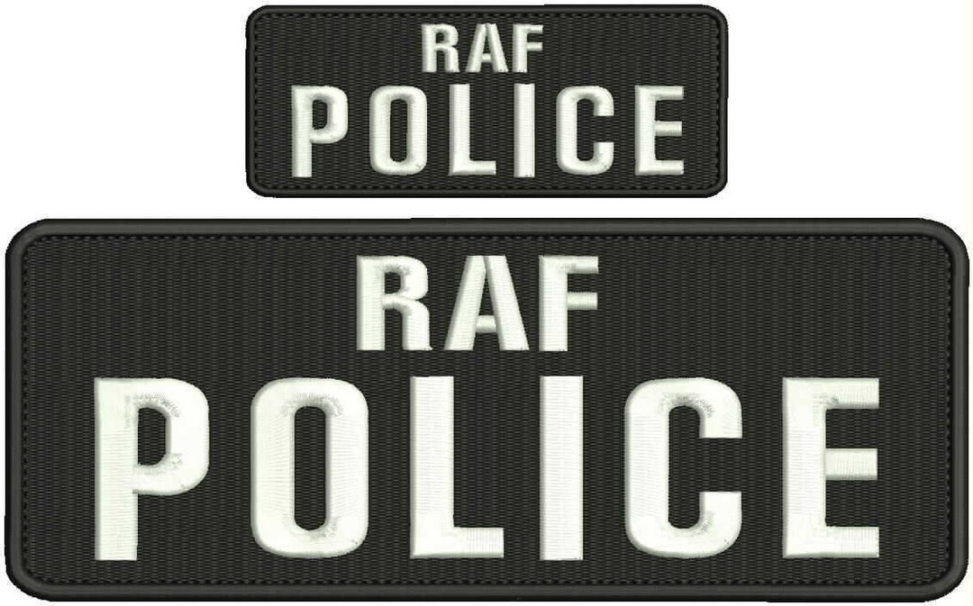 Raf Police Embroidery Patch 4x10 and 2x5 Hook White Letters - Etsy