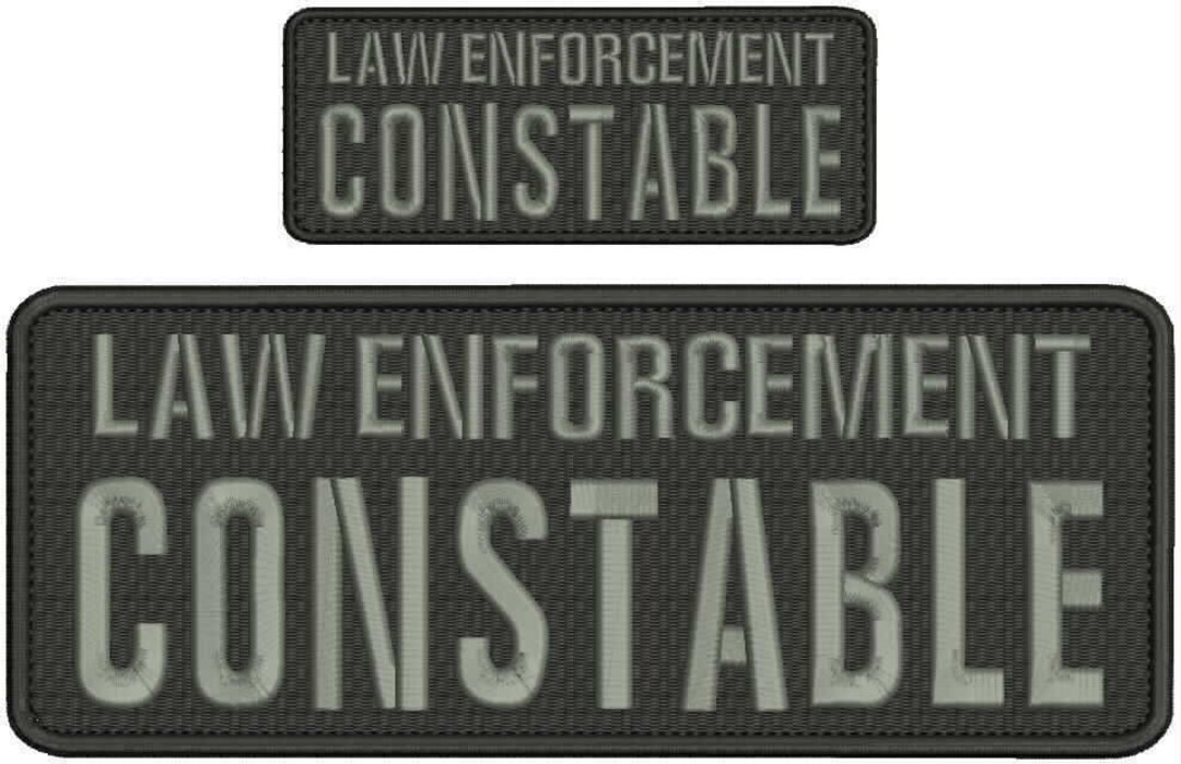 Law Enforcement Constable Embroidery Patch 4x10 and 2x5 Sew on Gray on ...