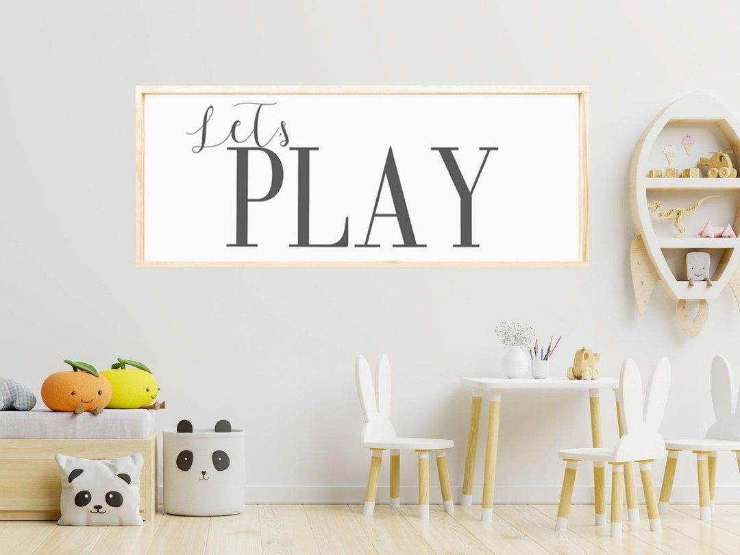Lets Play Sign, Playroom Wall Art, Nursery Decor, Playroom Decor ...