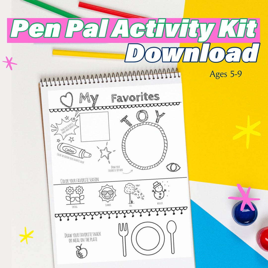 Pen Pal Activity Kit for Ages 5-9. Plus Free Alphabet/word Learning ...
