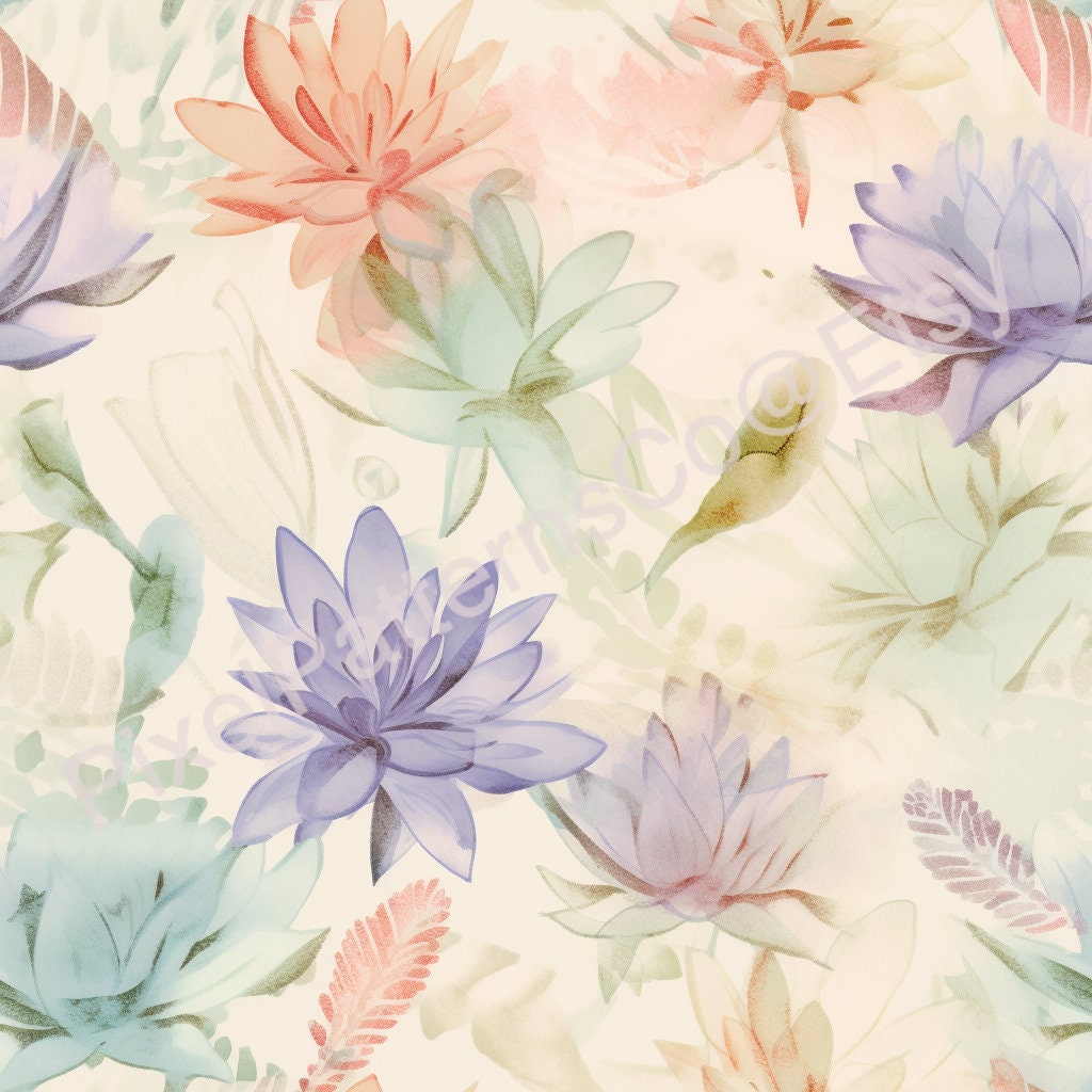 Seamless Pastel Flower Patterns - Etsy
