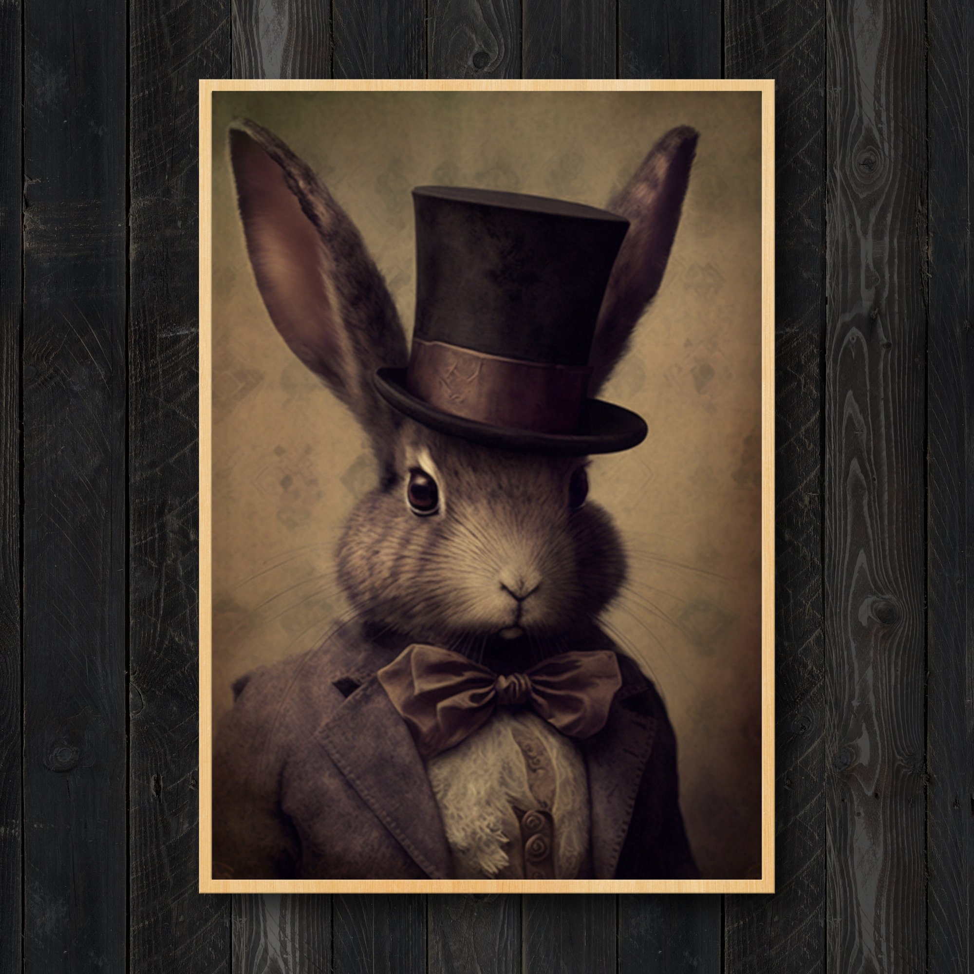 Gentlemen Bunny, Victorian Gothic Rabbit, Rabbit Art, Bunny Wall Art - Etsy