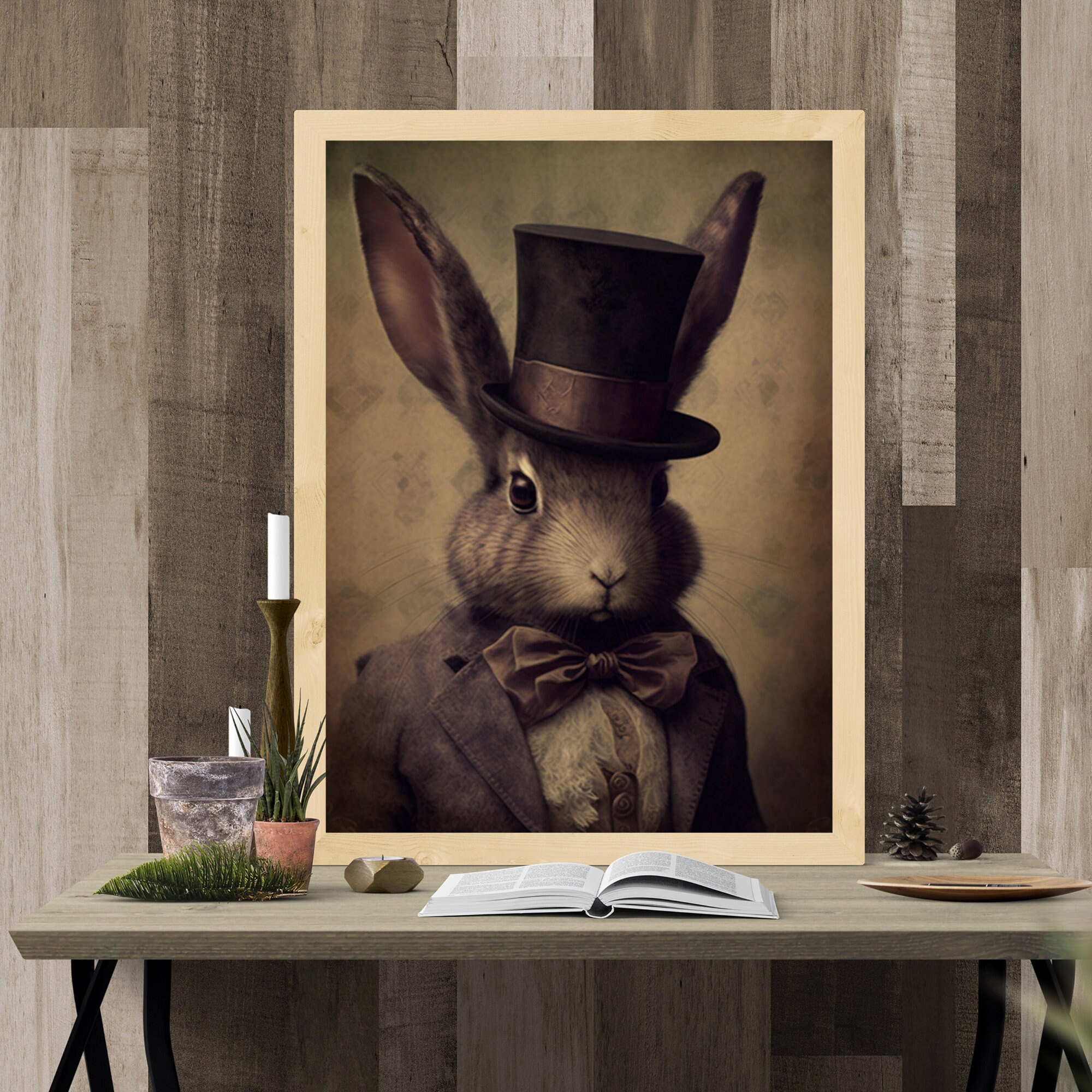 Gentlemen Bunny, Victorian Gothic Rabbit, Rabbit Art, Bunny Wall Art - Etsy