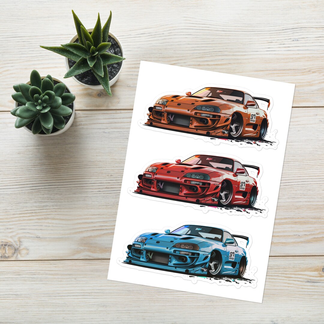 Sports Cars Toyota Supra Trio Vinyl Sticker Sheet - Etsy
