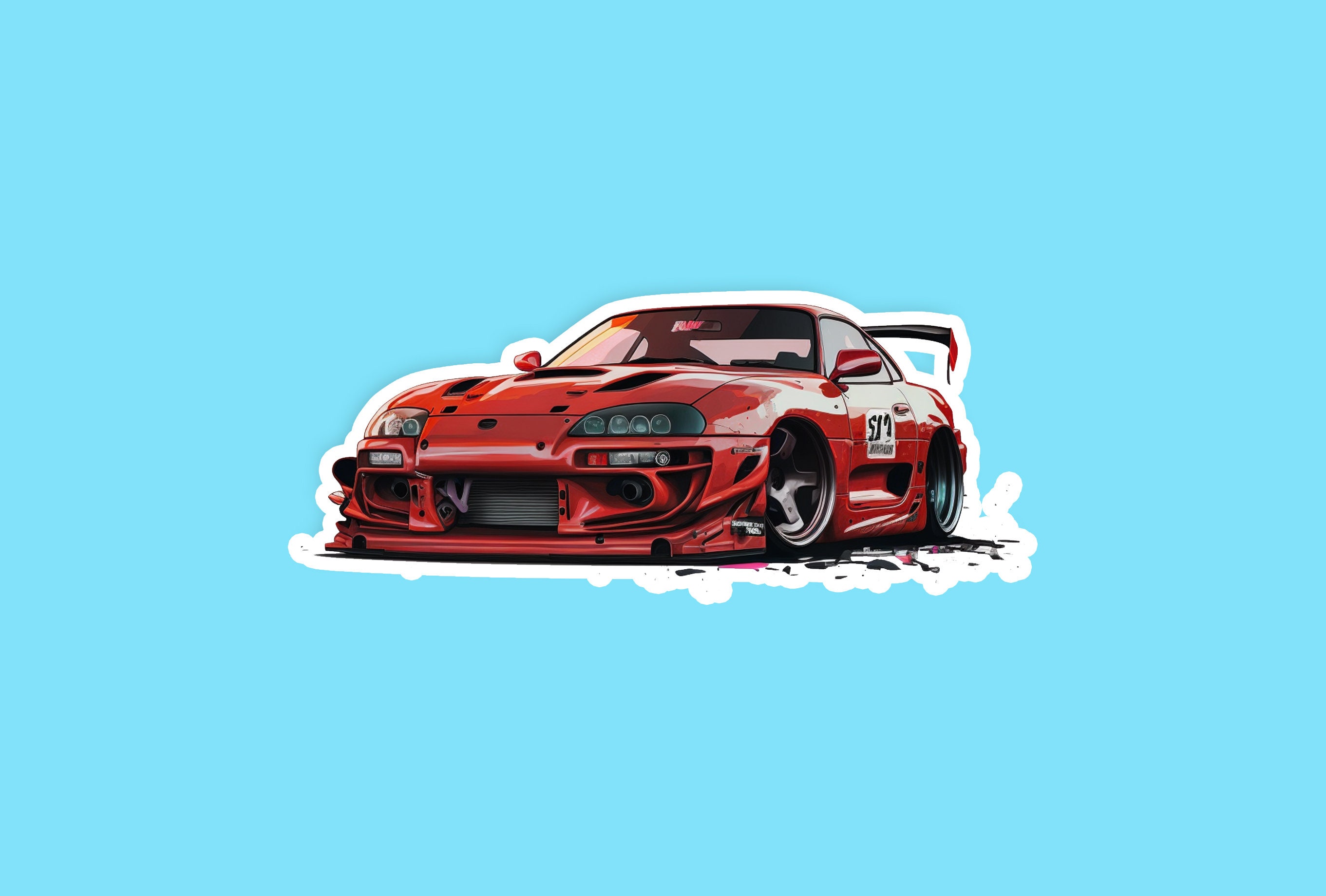 Sports Car Toyota Supra Vinyl Sticker (red) - Etsy