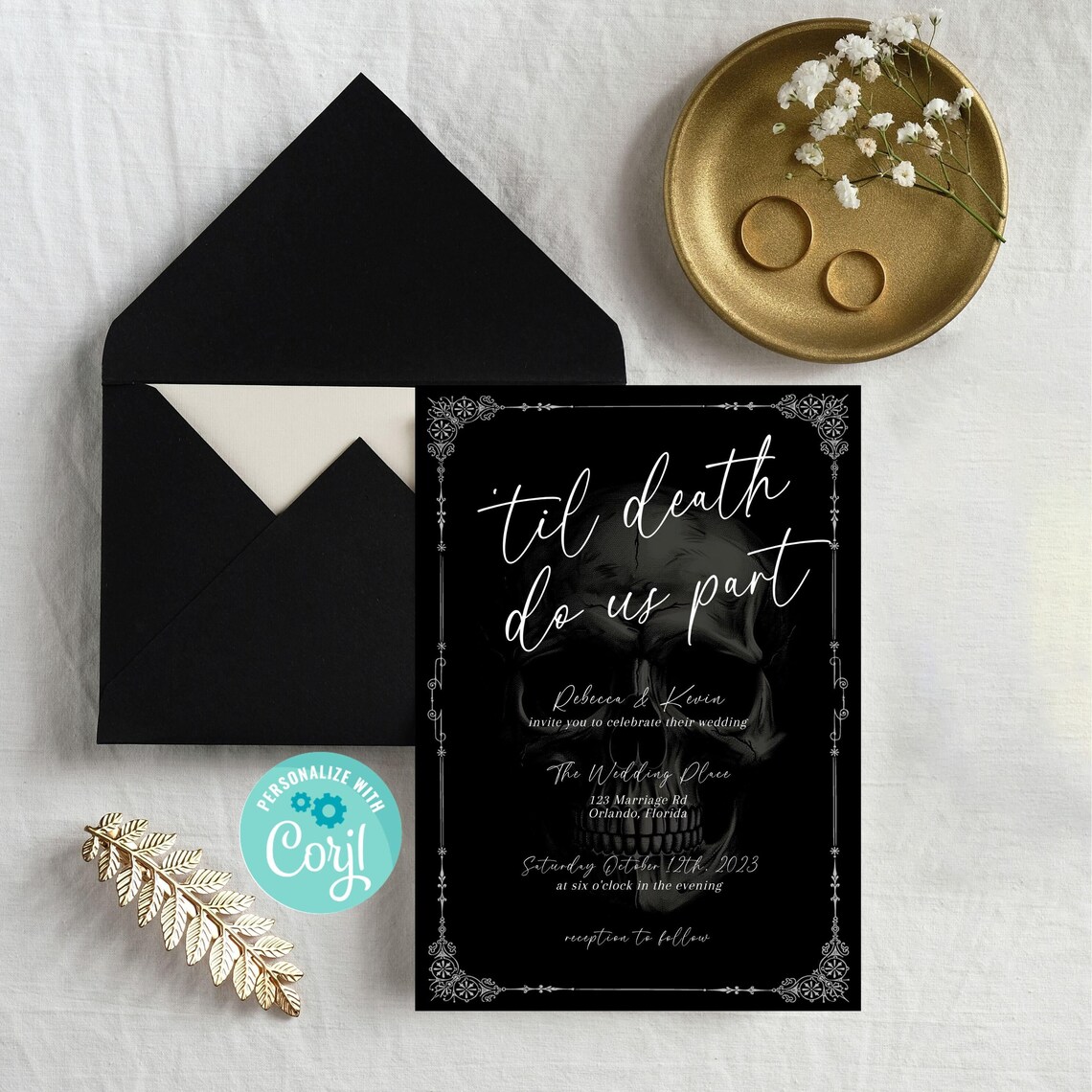 Til Death Do Us Part, Gothic Wedding Suite, RSVP Card, Black Wedding ...