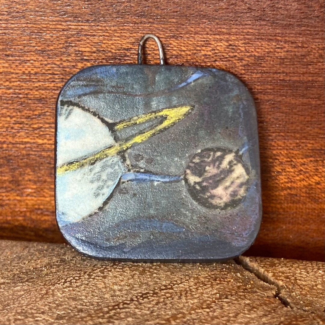 Ceramic Space Pendant for Necklace Stargazer Planet - Etsy