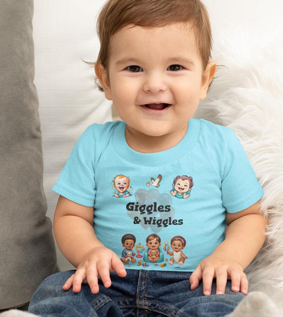 Infant Tee, Wiggles and Giggles Baby Shirt, Cute Baby Clothes, Playful ...