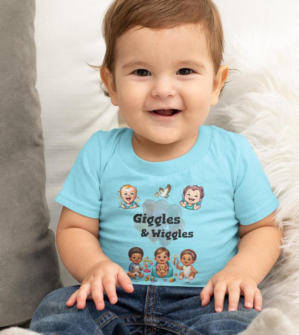 Infant Tee, Wiggles and Giggles Baby Shirt, Cute Baby Clothes, Playful ...